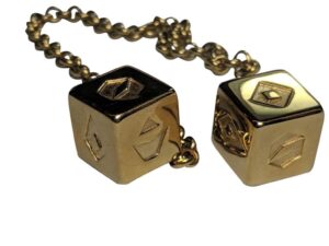 custom 3d stuff smuggler's dice accurate stainless steel gold plated deluxe solo dice - shiny with gift box