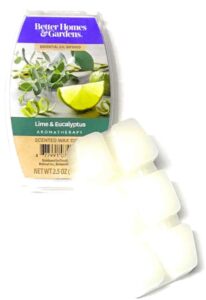 better homes & gardens 2.5oz lime & eucalyptus essential oil blend wax melts