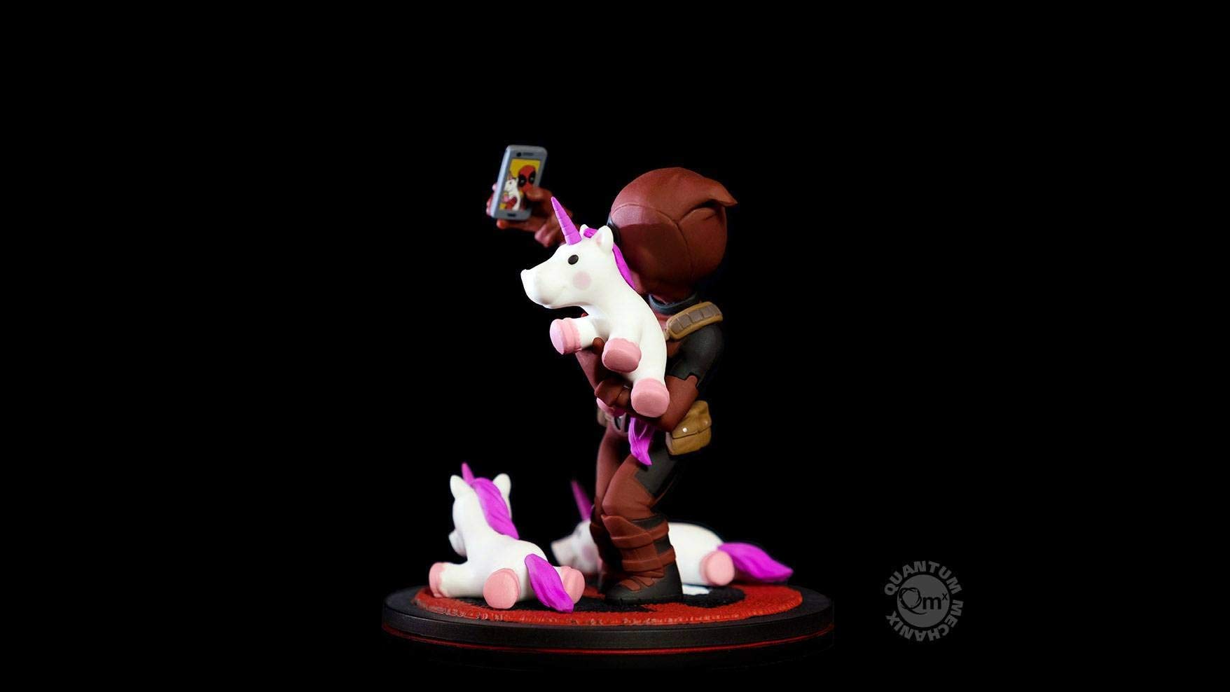 Quantum Mechanix Deadpool Unicorn Selfie Q-Fig Max Toons Figure, Multi-Colored