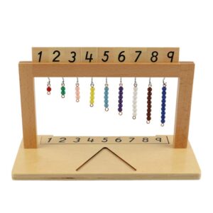 montessori hanger for color bead stairs with beads/teen bead hanger with beads preschool learning material montessori math material early development toy montessori toy for kids (color beads hanger)