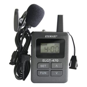 exmax elgt-470 wireless whisper acoustic digital transmission tour guide system 100 channels for tourism,traveling,conference,training,hajj,church,simultaneous field,interpretation(one transmitter)