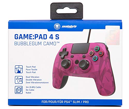 snakebyte GamePad S Wired (Bubblegum Camo) - compatible with PS4