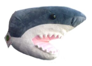 adore 12" chum the shark head plush stuffed animal walltoy wall mount