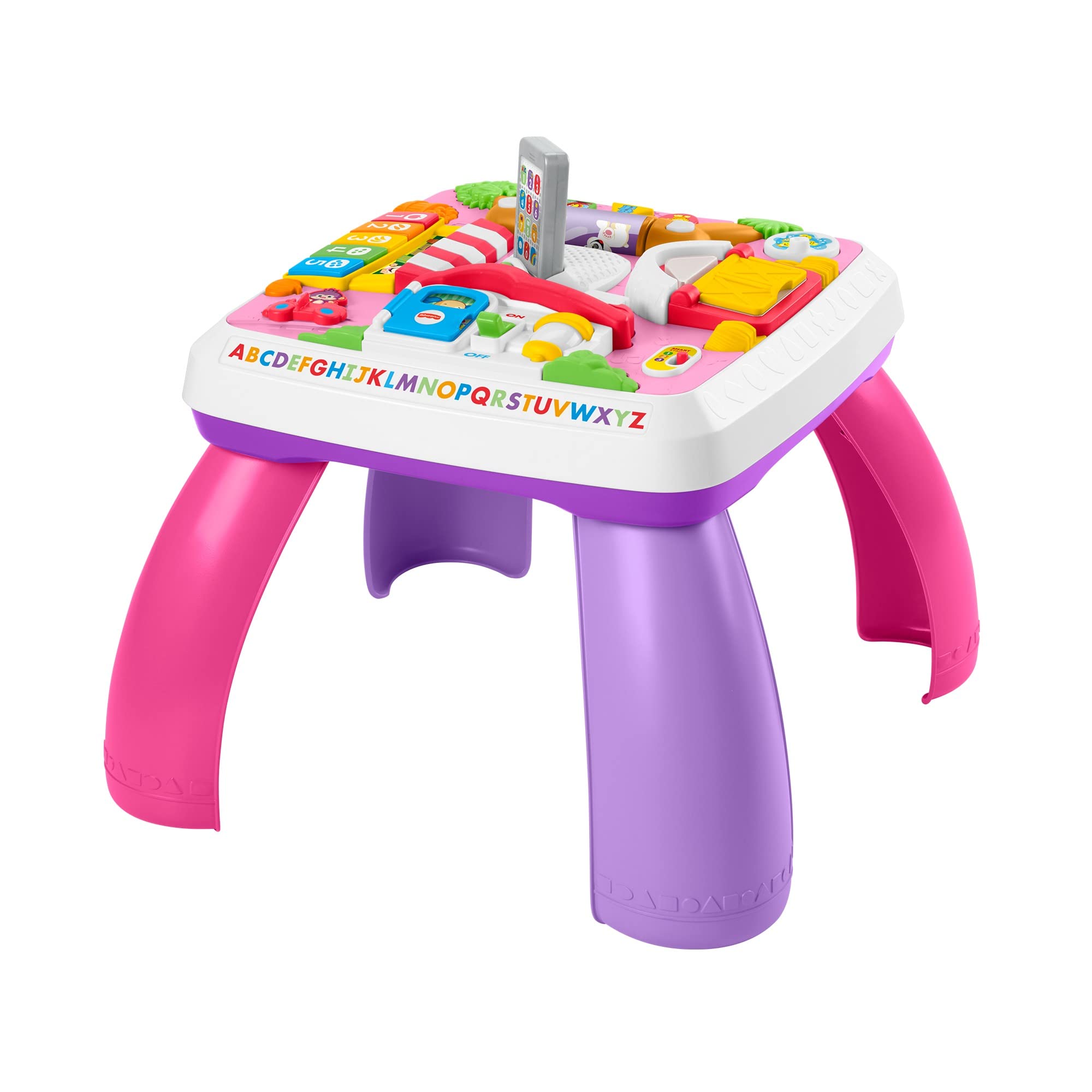 Fisher-Price Baby & Toddler Toy Laugh & Learn Around The Town Learning Table, Pink with Music Lights & Activities for Infants Ages 6+ Months