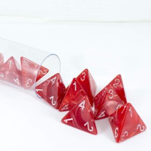 paladin roleplaying red d4 dice - 10d4 'healing potion' set