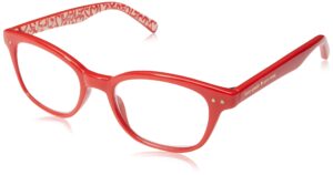 kate spade new york women's rebecca2 rectangular reading sunglasses, red lmbrj, 49 mm + 2.5