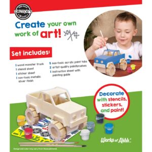 Works of Ahhh... Craft Set - Monster Truck Premium Wood Paint Kit