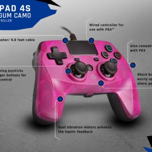 snakebyte GamePad S Wired (Bubblegum Camo) - compatible with PS4