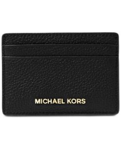 michael kors women's jet set card holder, black