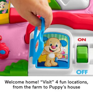 Fisher-Price Baby & Toddler Toy Laugh & Learn Around The Town Learning Table, Pink with Music Lights & Activities for Infants Ages 6+ Months