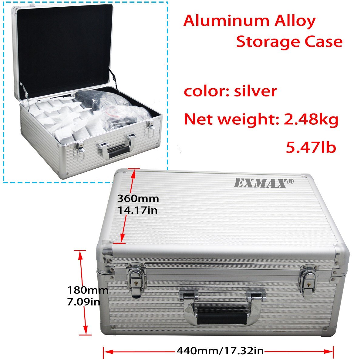 EXMAX ELGT-470 UHF Church Assisted Listening Systems Microphone Headset Translate Equipment 100 Channels for Church,Teaching(2 Transmitters & 80 Receivers with Silver Aluminium Alloy Storage Case)