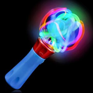 ArtCreativity Light Up Spinning Wand for Kids – LED Spinning Light Up Toy with Flashing Lights – Fun Light Spinner Toy for Parties, Birthdays, Classroom Prizes, and Gifts – Batteries Included