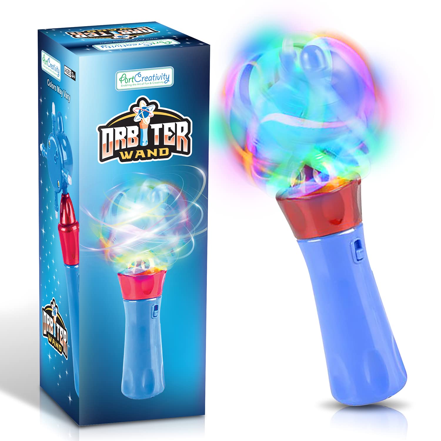 ArtCreativity Light Up Spinning Wand for Kids – LED Spinning Light Up Toy with Flashing Lights – Fun Light Spinner Toy for Parties, Birthdays, Classroom Prizes, and Gifts – Batteries Included