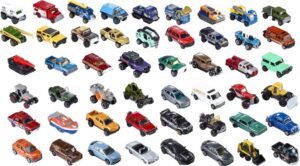 matchbox cars, 50-pack toy cars, construction or garbage trucks, rescue vehicles or airplanes in 1:64 scale (styles may vary)