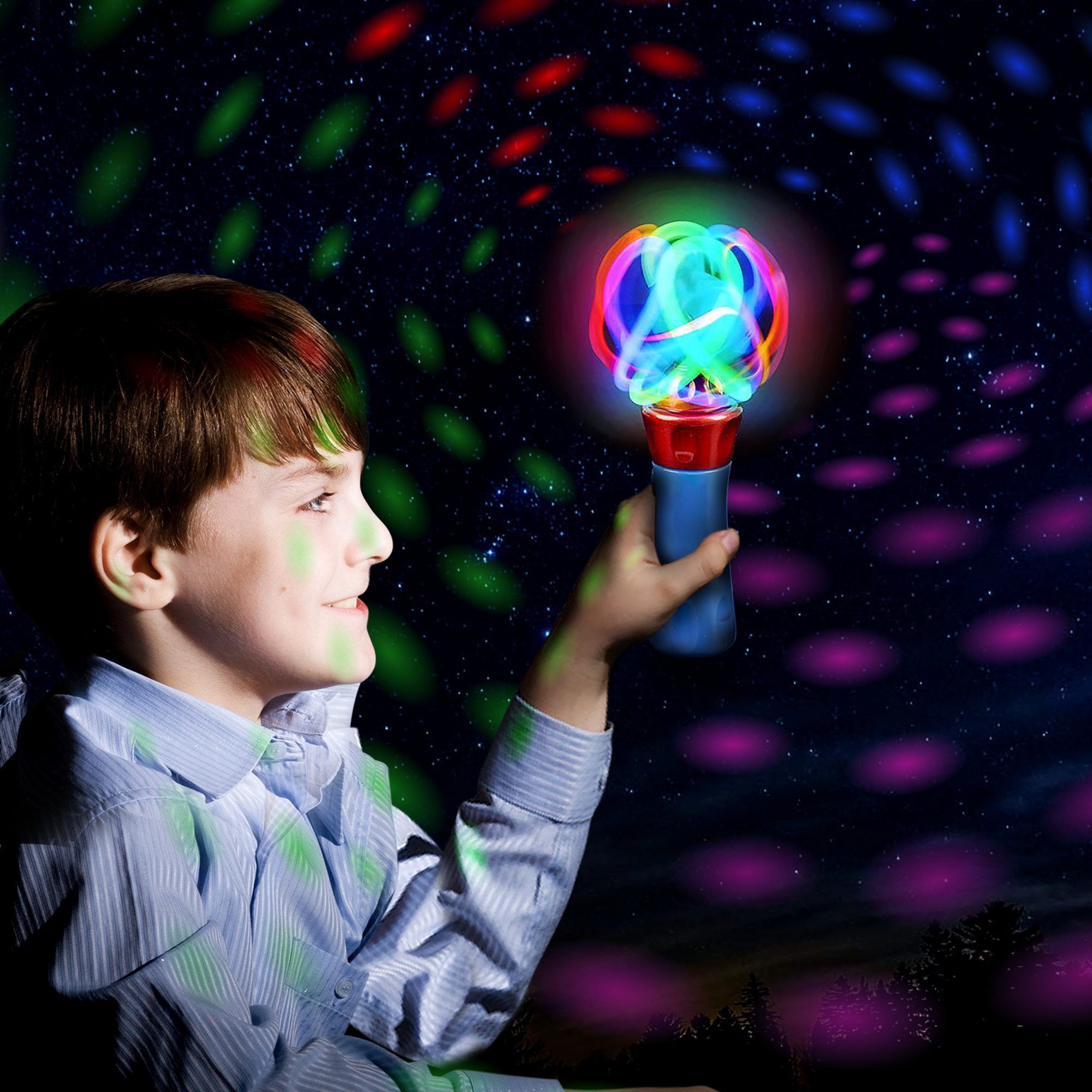 ArtCreativity Light Up Spinning Wand for Kids – LED Spinning Light Up Toy with Flashing Lights – Fun Light Spinner Toy for Parties, Birthdays, Classroom Prizes, and Gifts – Batteries Included