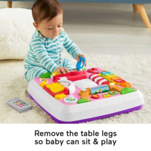 Fisher-Price Baby & Toddler Toy Laugh & Learn Around The Town Learning Table, Pink with Music Lights & Activities for Infants Ages 6+ Months