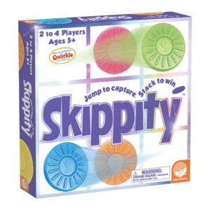 mindware skippity – jump-and-capture board game for 2 to 4 players – twist on checkers – 100pc – fun for kids & adults, ages 5+