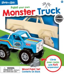 works of ahhh... craft set - monster truck premium wood paint kit