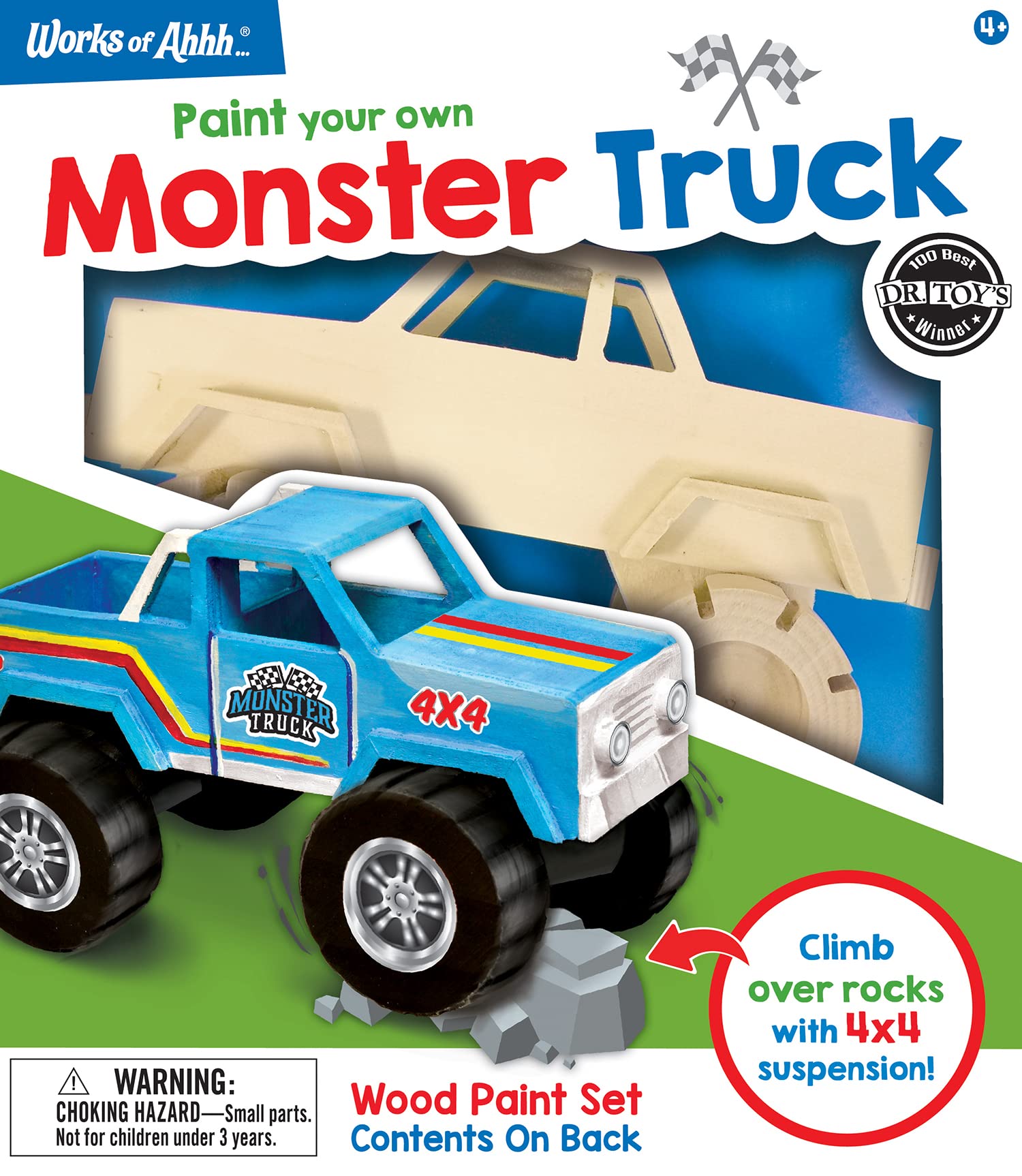 Works of Ahhh... Craft Set - Monster Truck Premium Wood Paint Kit