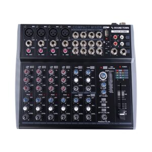 sound town professional 12-channel audio mixer with usb interface, recording, eq, bluetooth, dsp and 48v phantom (triton-a12bd)