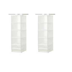 ikea organizer hanging 6 compartment storage closet, white (set of 2, 13 ¾x17 ¾x49 ¼ , white)