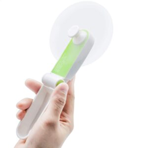 ronessy mini handheld fan rechargeable electric hand fan speed adjustable purse fan for women kids travel outdoor, single head, green