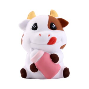 anboor 3.1 inches squishies cow kawaii milk bottle soft slow rising scented animal squishies stress relief kid squeeze toys