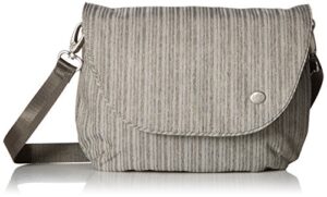 haiku bliss eco-friendly rfid blocking travel crossbody saddle bag, gray poplar