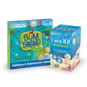 Learning Resources Math Adventure Pack, Sum Swamp & I Sea 10 Games, Stem Math Skills, Ages 5+