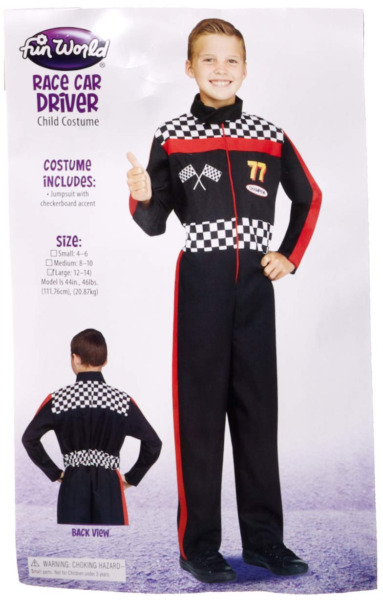 Fun World Race Car Driver Costume, Medium 8-10, Multicolor