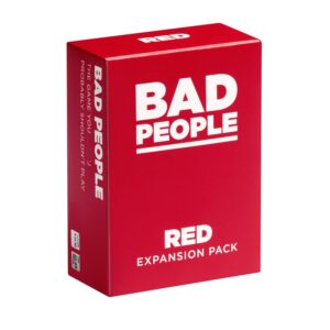 bad people party game - red expansion -100 new question cards for the hilarious adult card game for fun parties and board games night with your group - find out what your friends really think of you