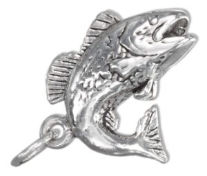 sterling silver 3d large mouth bass fish charm