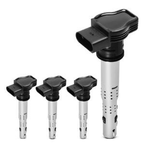 yhtauto set of 4 ignition coil packs replacement for audi a3 2006-2013, a4 2005-2016, a5 2010-2014, q5 rs5 tt quattro, volkswagen beetle golf jetta, passat eos gti, replace c1627