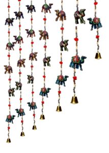 garden of arts indian traditional hanging 5 layer door hanging, wall hanging, decorative hanging of 28 inches set of 2