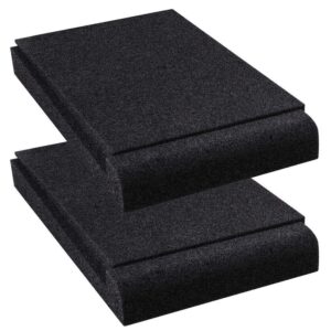 studio monitor isolation pads, suitable for 5" inch speakers, high-density acoustic foam for significant sound improvement, prevent vibrations and fits most stands - 2 pads