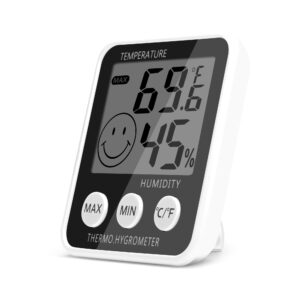 titoeki digital hygrometer indoor thermometer humidity monitor gauge 2-in-1 monitor， for room greenhouse office hotel