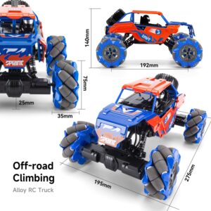 TADOZIC 1:14 Scale 4WD Metal Remote Control Car, 360° Rotating Hand Gesture Sensor Control Monster Truck All Terrains RC Car Vehicle Stunt Car with Rechargeable Batteries gift for Boys Kids and Adults