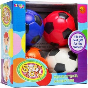 Kiddie Play Set of 4 Balls for Toddlers 1-3 Years 4" Soft Soccer Ball for Kids