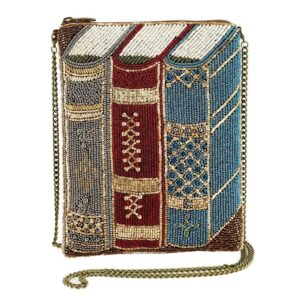 mary frances beaded books mini crossbody handbag, multi