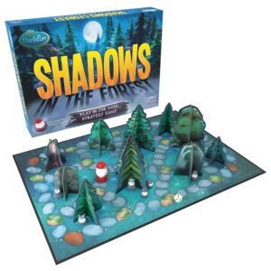 thinkfun shadows in the forest - unique play-in-the-dark board game | ideal for kids and adults | stimulating brain teaser | innovative gameplay