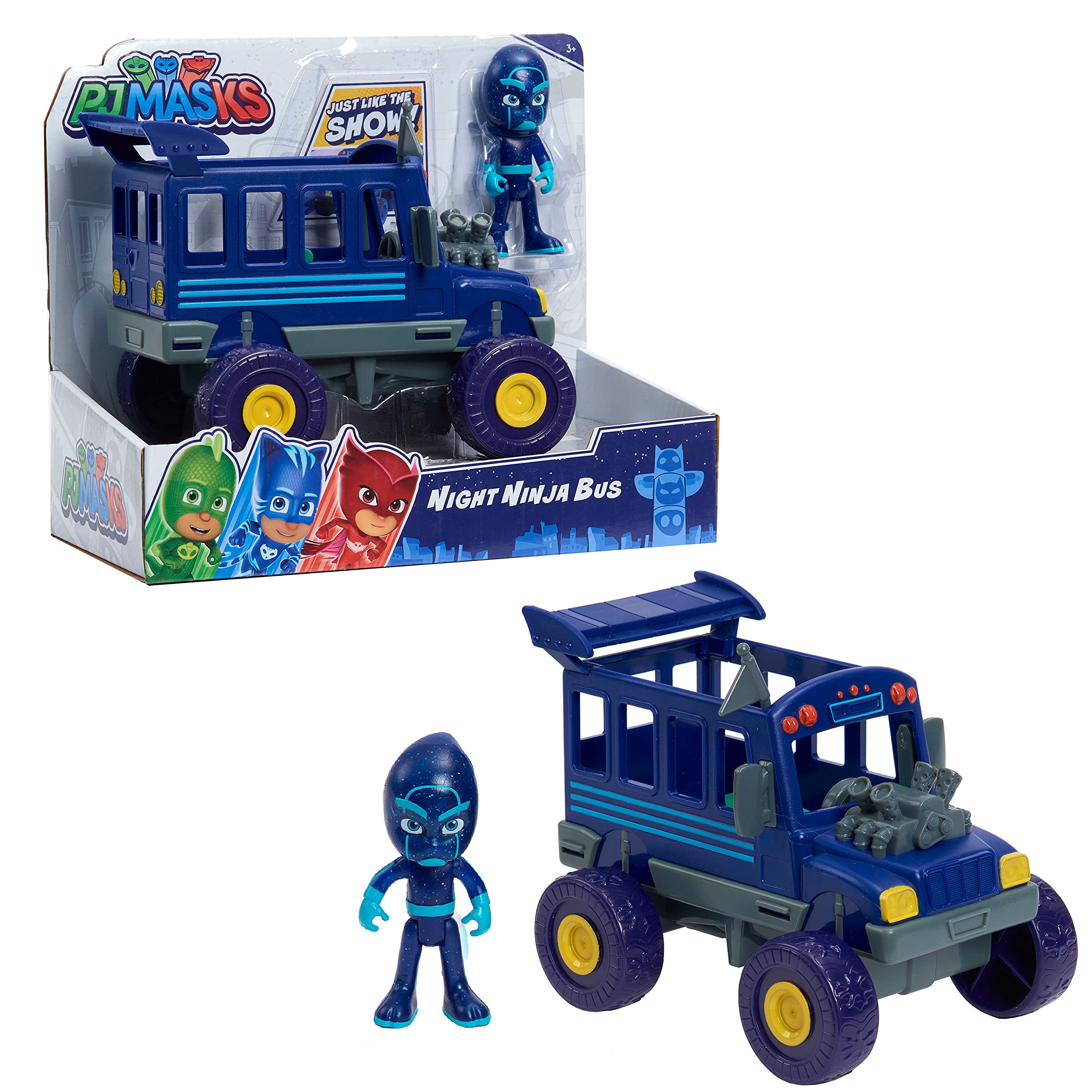 Just Play PJ Masks Vehicle Night Ninja and Bus, Kids Toys for Ages 3 Up