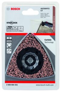 bosch professional 2608664351 sanding plate avz 90 rt2 carbide riff (starlock, 20 grit, 90 mm, accessories multifunctional tool)