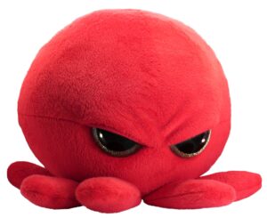 grumpy baby octopus - adorable super soft plush stuffed animal toy (glitter eyes) - large 12 inch - unique gift for kids and adults