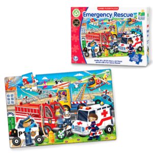 the learning journey: jumbo floor puzzles - emergency rescue - extra large puzzle measures 3 ft by 2 ft - preschool toys & gifts for boys & girls ages 3 and up