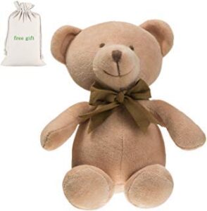 benaturalbaby organic cotton teddy bear - soft toy stuffed animal plush teddy bear (infant baby first lovely teddy bear), 7.9 inch