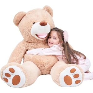 ikasa giant teddy bear plush toy stuffed animals (brown, 39 inches)