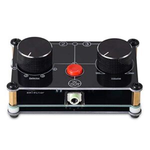 Little Bear MC104 Mini Audio Switcher, 4-Way 3.5mm AUX Stereo Passive Selector, Switch Box Splitter for PC/Player/Headphone/Amplifier/Speaker