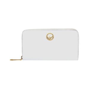 fendi zip-around ladies large white leather wallet 8m0299a18bf11cb