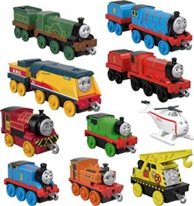 thomas & friends diecast toy trains sodor steamies set of 10 push-along engines & vehicles for preschool pretend play kids ages 3+ years