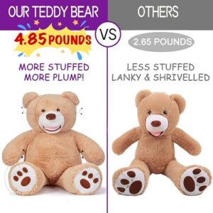 IKASA Giant Teddy Bear Plush Toy Stuffed Animals (Brown, 39 inches)